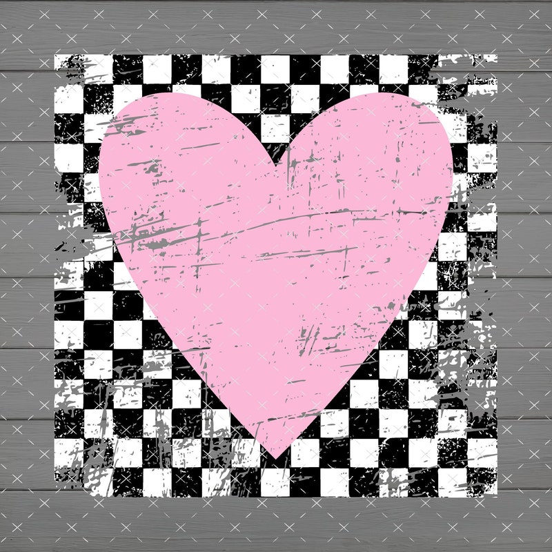 Checkered Heart - Etsy