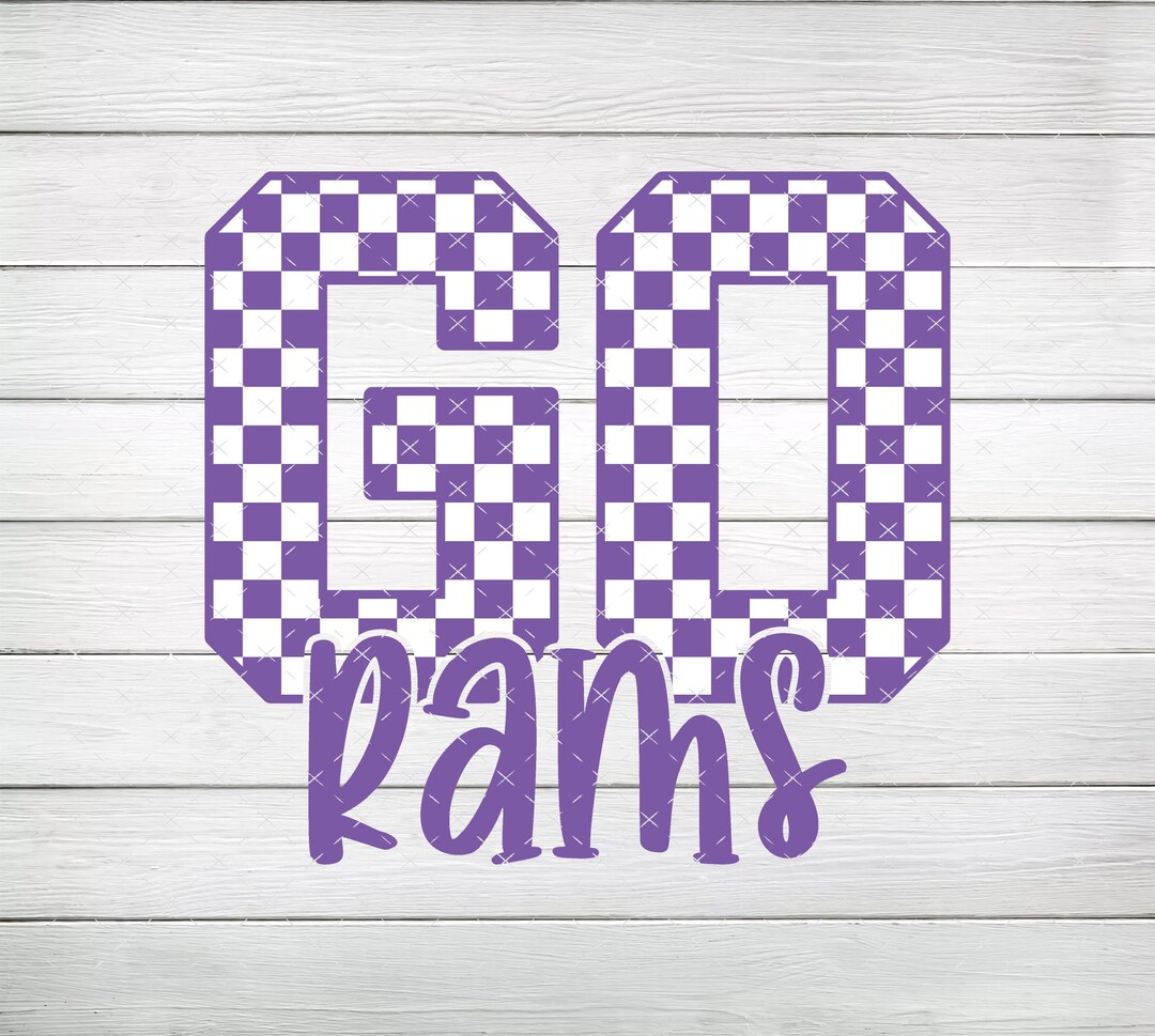 Go Rams Purple Checkered PNG, Digital File, Instant Download - Etsy