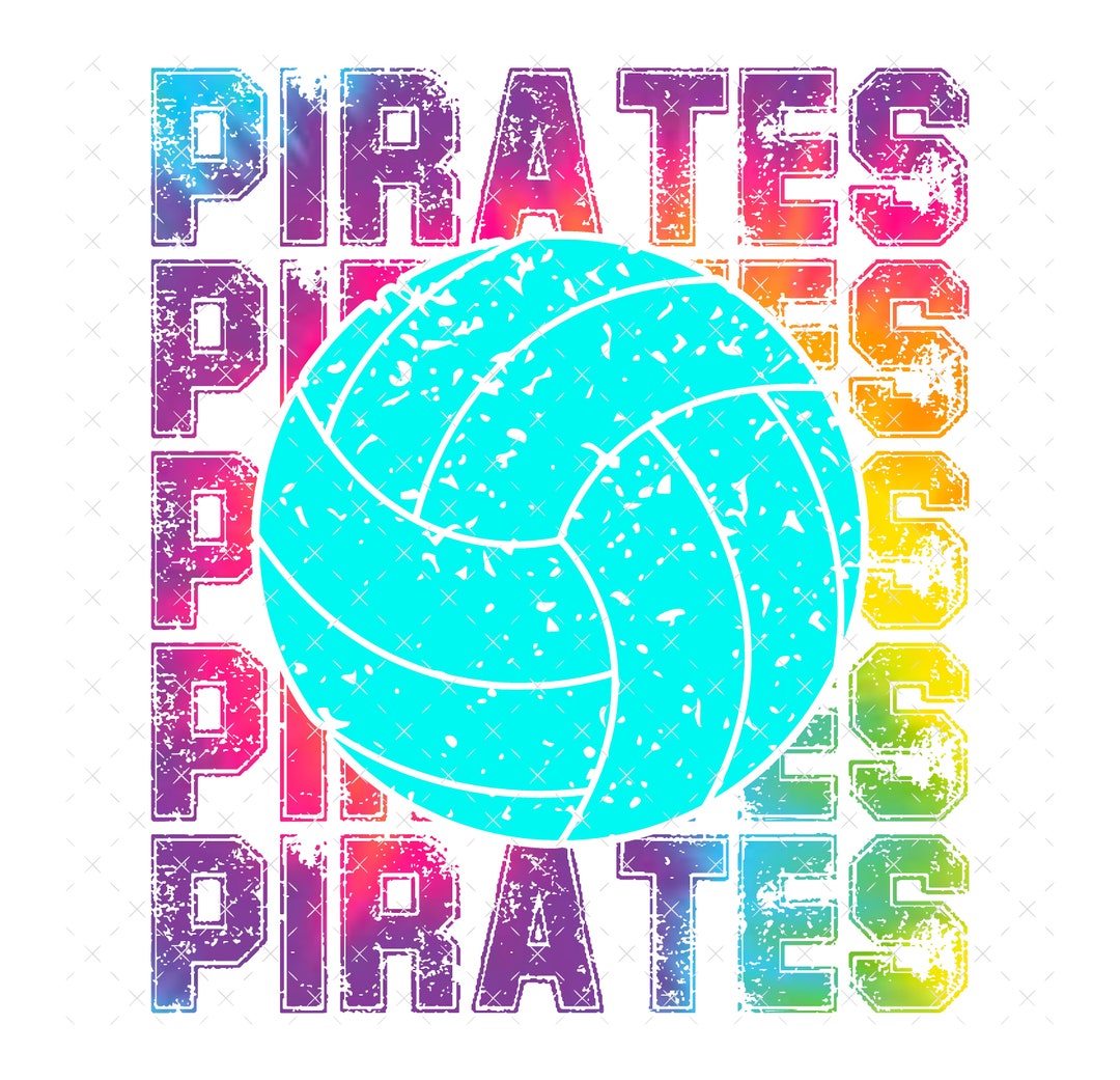 Tie Dye Pirates Volleyball PNG: TX Spirit Design (digital File) - Etsy