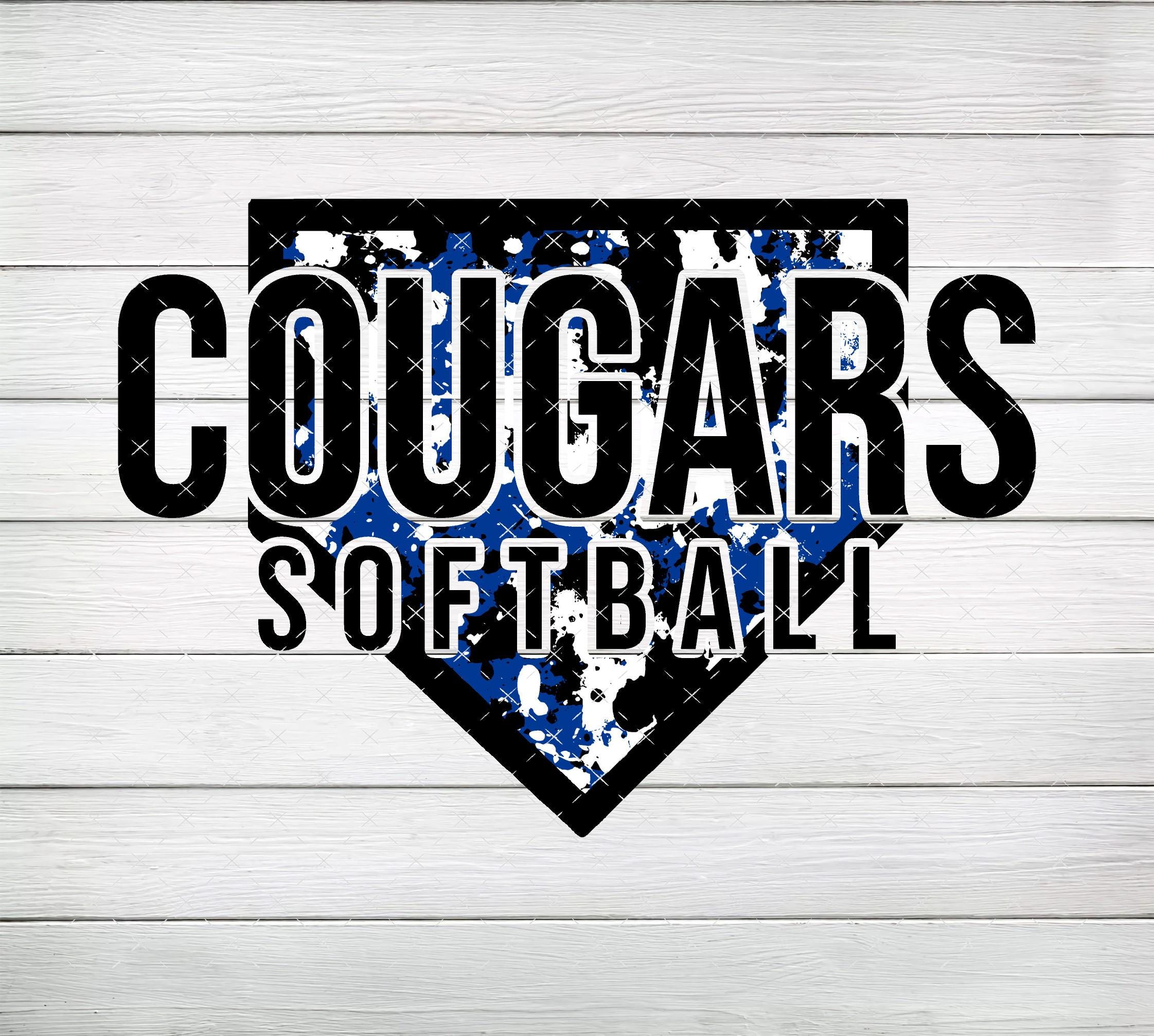 Cougars Softball Splatter Print- Blue- PNG, Digital File, Instant ...