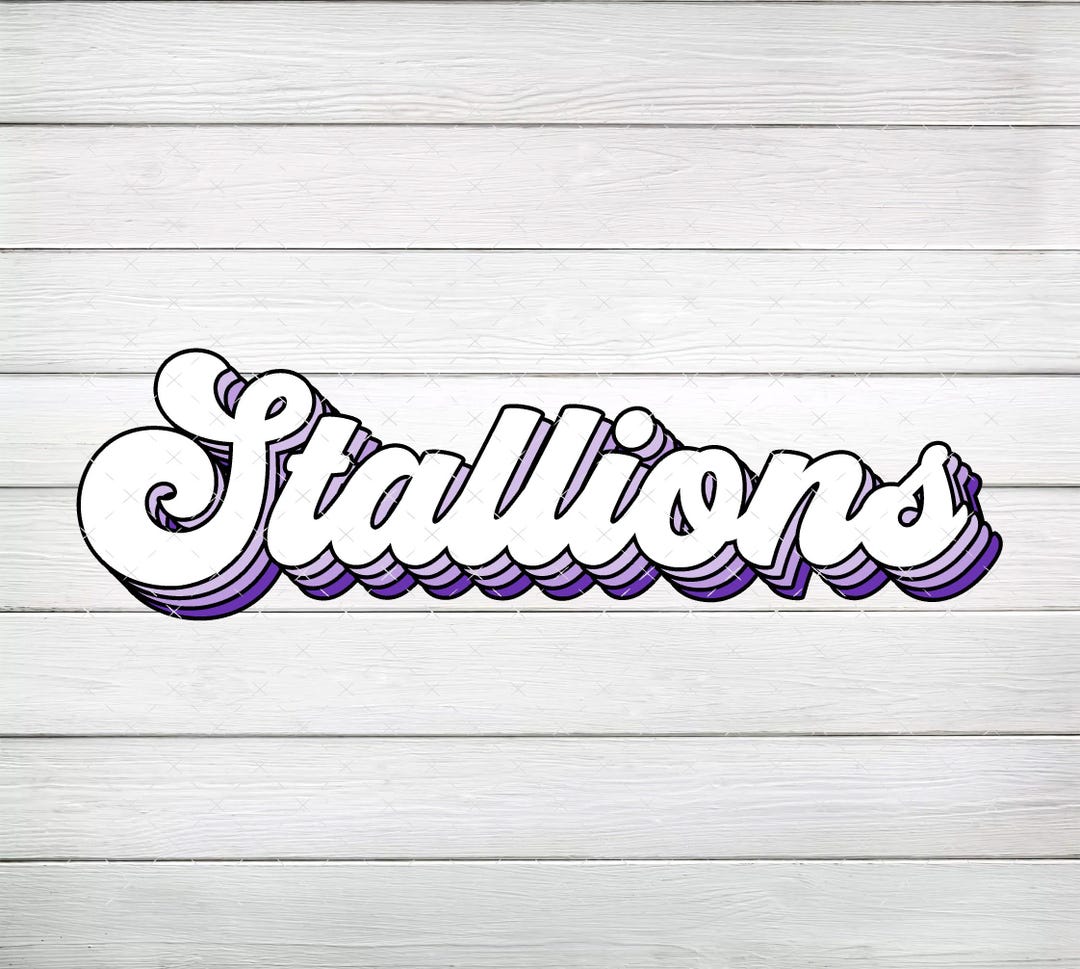 Stallions Stacked Script Shades of Purple PNG, Digital File, Instant ...