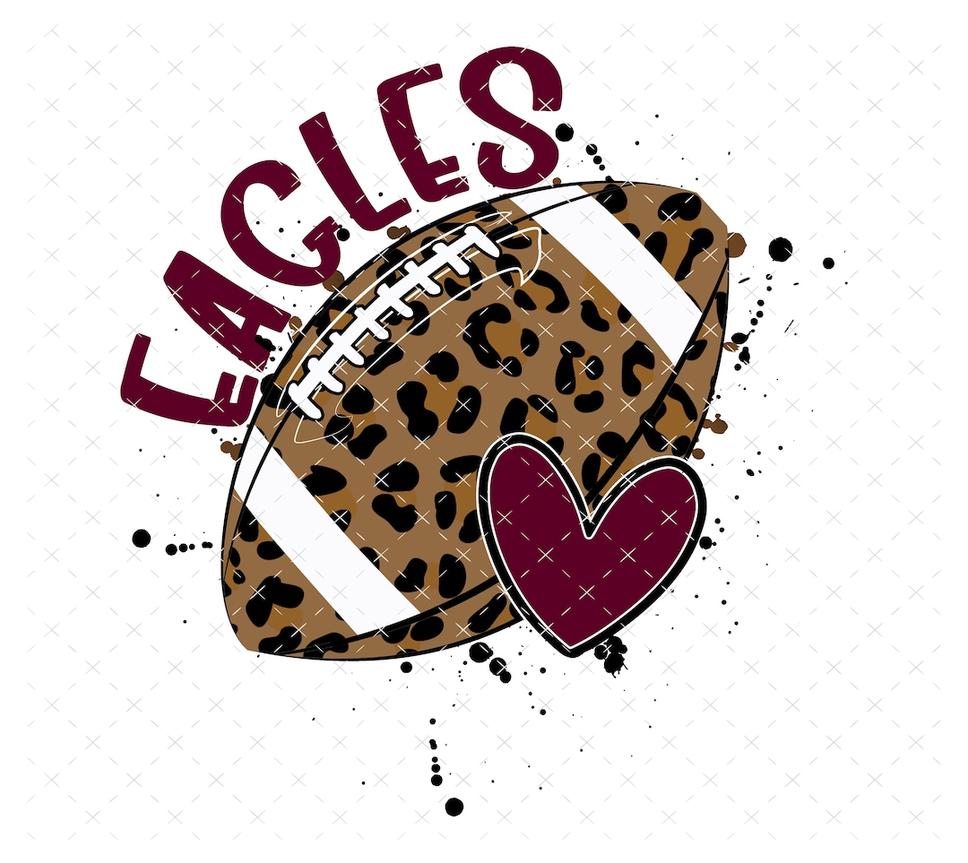 Eagles Football Leopard With Heart PNG, Maroon and Black Digital File ...