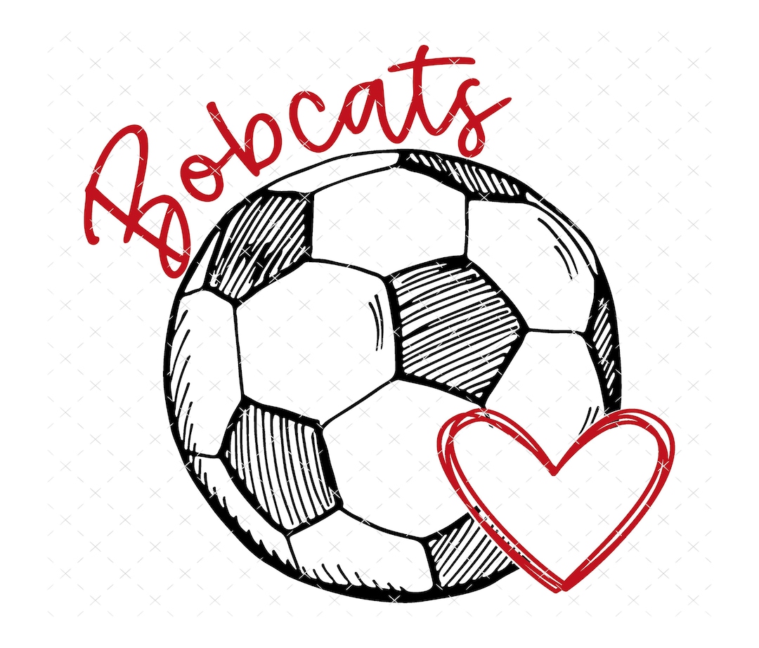 Bobcats Soccer With Red Heart PNG Digital File Instant - Etsy