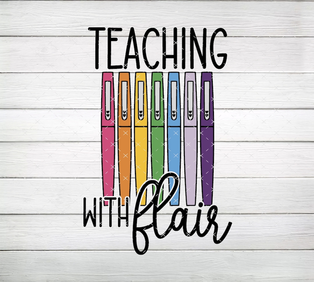 Teaching With Flair PNG, Digital Download - Etsy