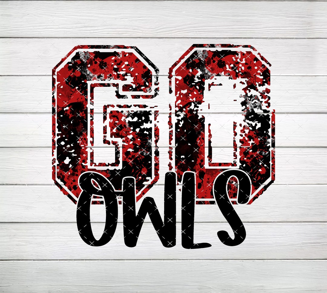 Go Owls Red & Black Splatter PNG, Digital File, Instant Download - Etsy