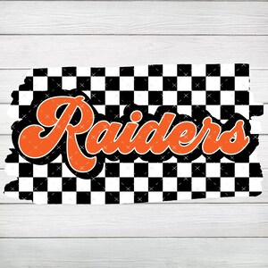 Raiders Checkered Background PNG, Orange & Black Digital File, Instant ...