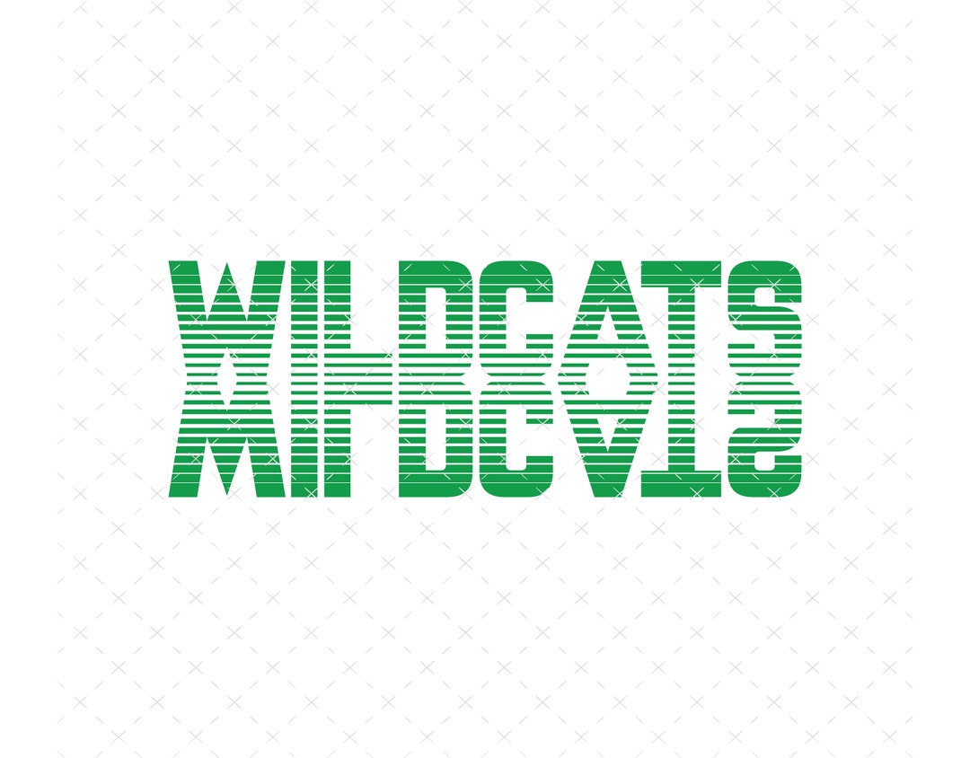 Green Wildcats Mirrored PNG, Digital File, Instant Download - Etsy