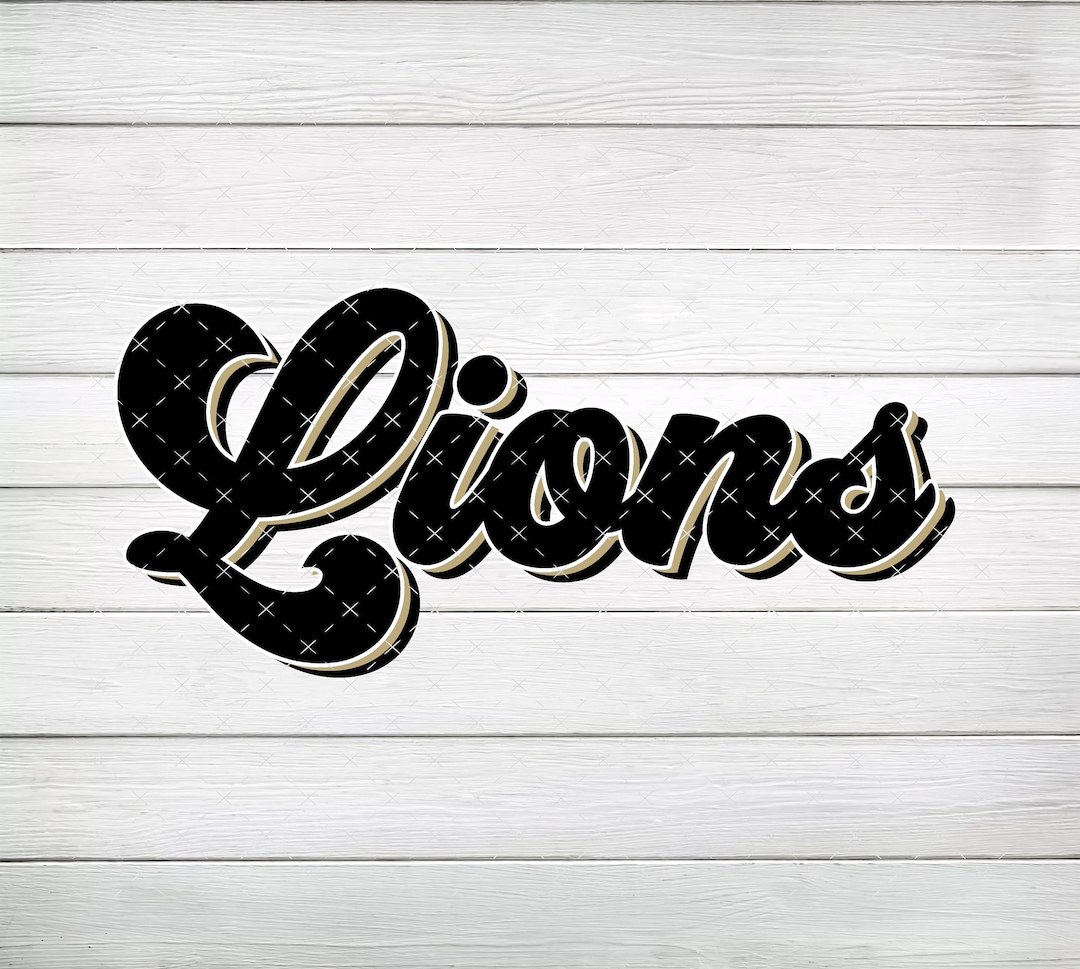Lions Cursive With Gold Shadows - PNG - Etsy