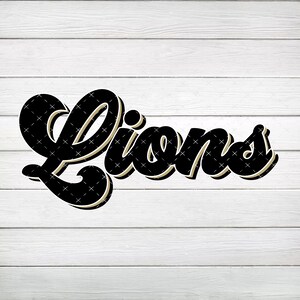 Lions Cursive With Gold Shadows - PNG - Etsy