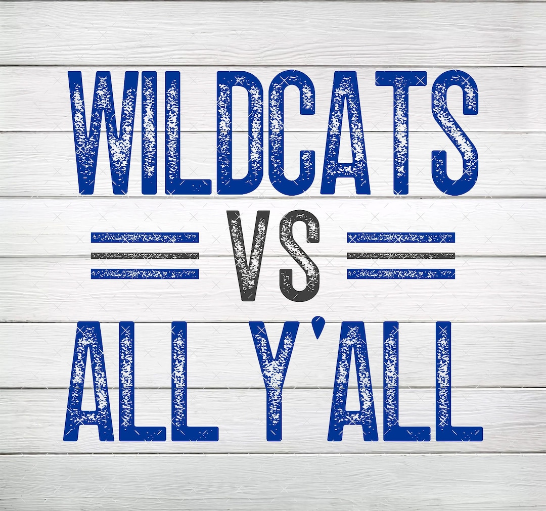 Wildcats VS All Y'all Blue & Dark Gray PNG, Instant Download - Etsy