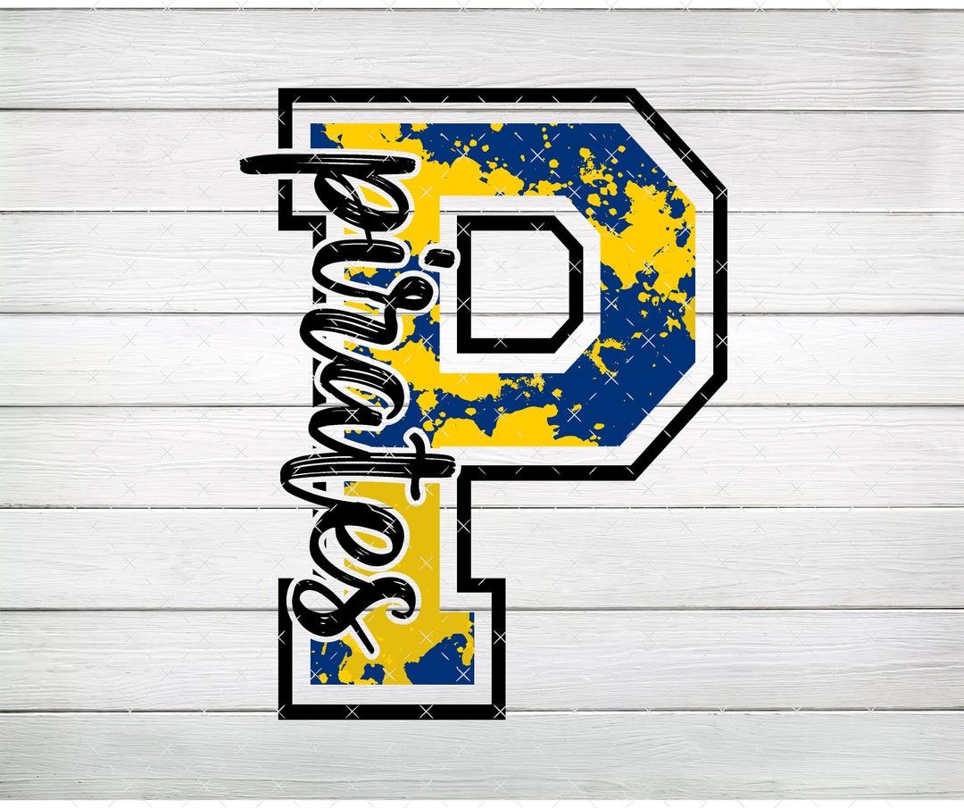 P - Pirates Blue & Yellow Gold Splatter PNG, Digital File, Instant ...