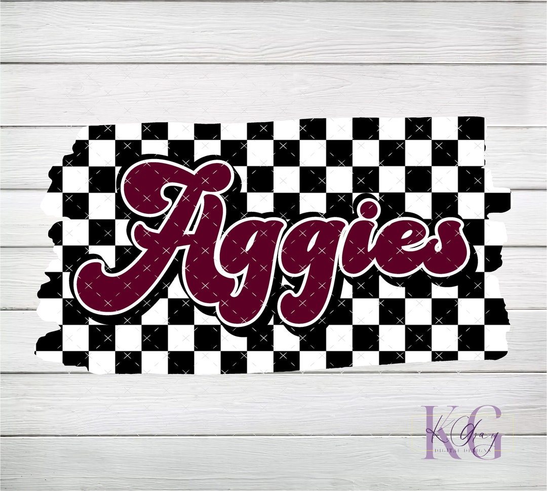 Aggies Checkered Background PNG, Maroon & Black Digital File, Instant ...