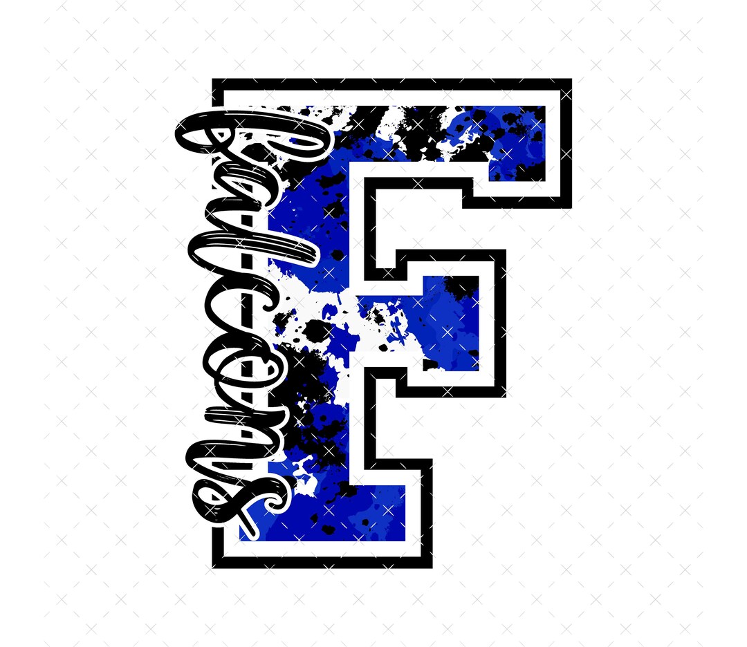 Falcons Blue Splatter School Spirit PNG, Digital File, Instant Download ...