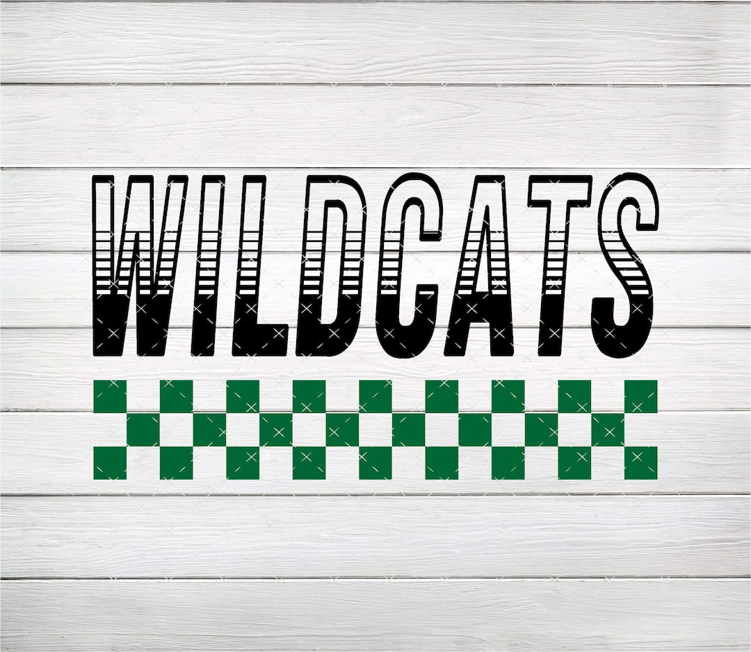 Wildcats Checkered Border PNG, Green & Black Digital File, Instant ...