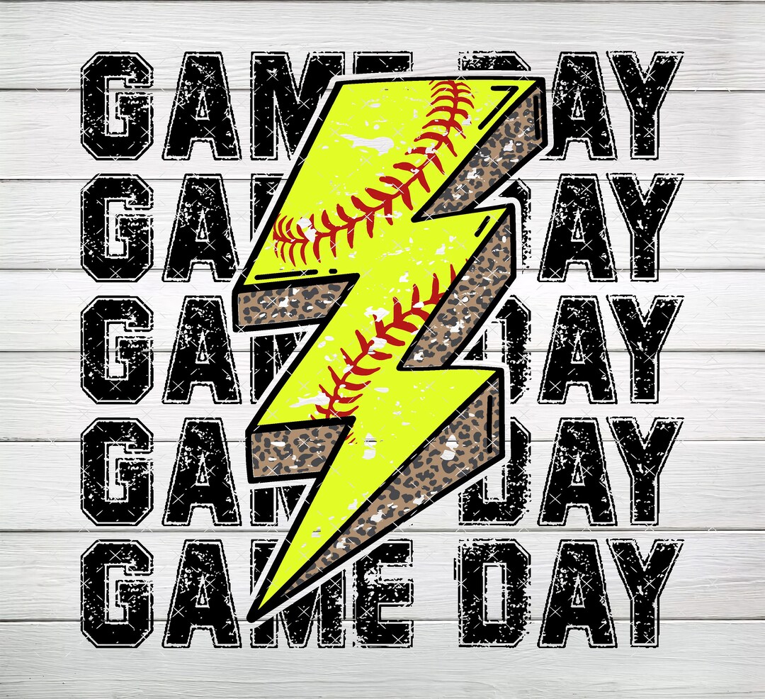 Game Day Softball Lightning Bolt PNG, Digital File, Instant Download - Etsy