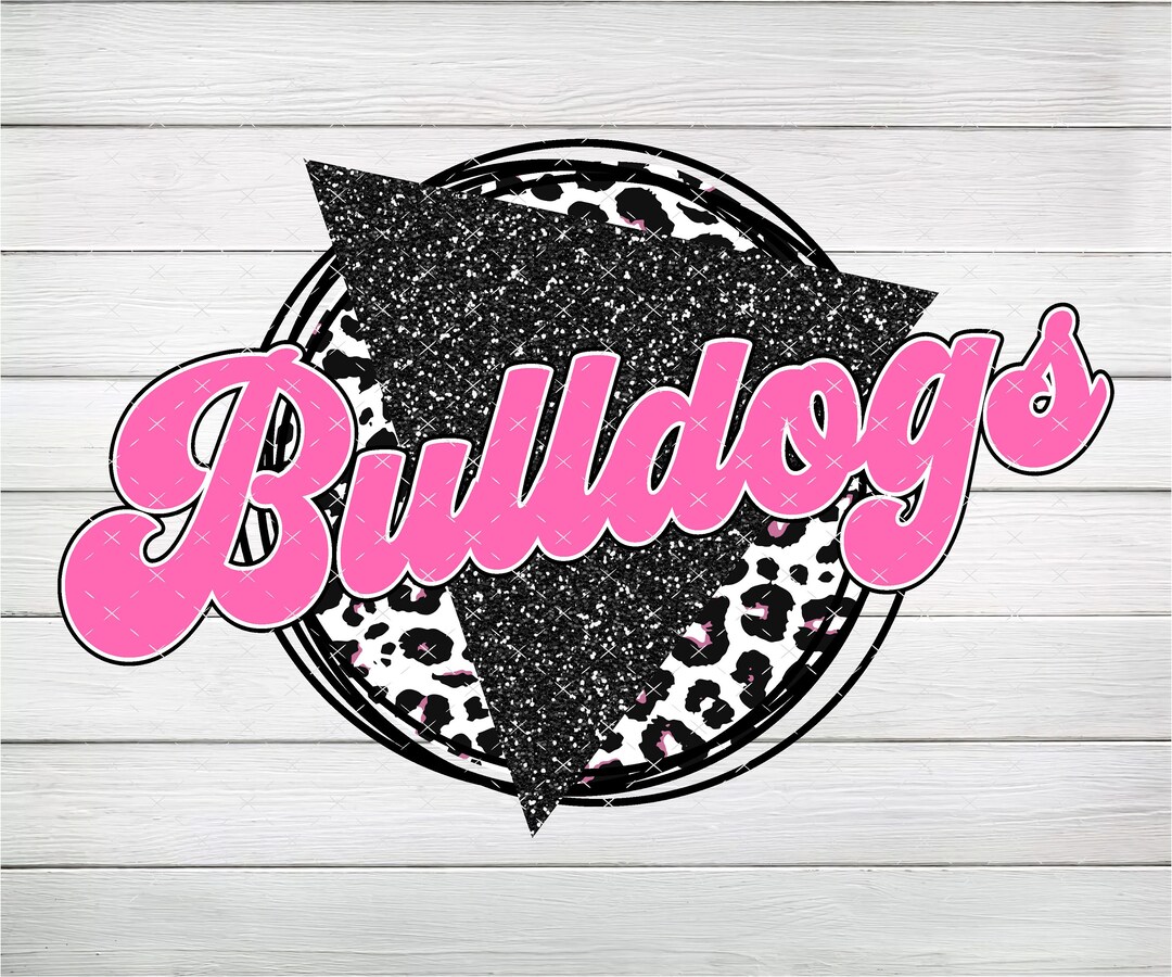 Bulldogs Pink Circle Leopard Print Design - PNG - Etsy