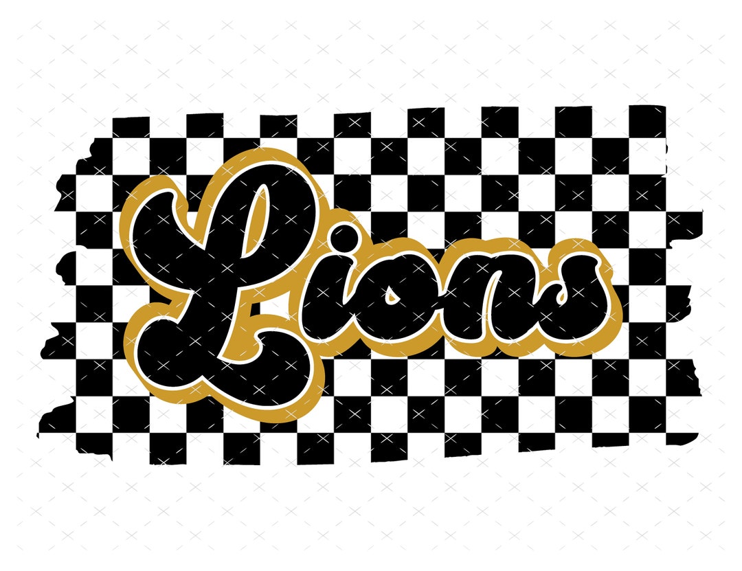 Lions Checkered Background PNG: TX Spirit Design (digital File) - Etsy