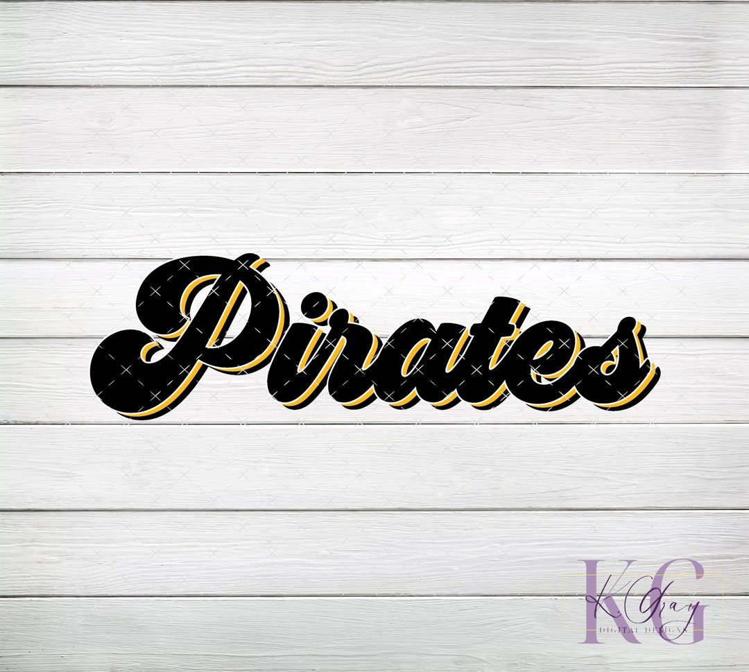 Pirates Cursive With Yellow Gold Shadows - PNG - Etsy