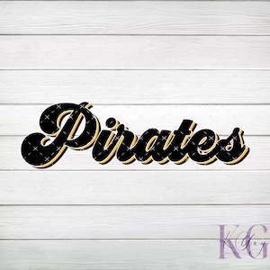 Pirates Cursive With Yellow Gold Shadows - PNG - Etsy