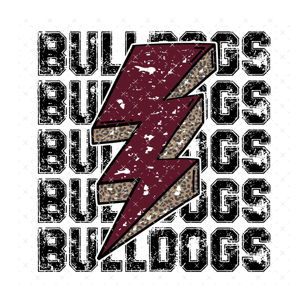 Bulldogs Maroon & Leopard Lightning Bolt PNG, School Spirit PNG ...