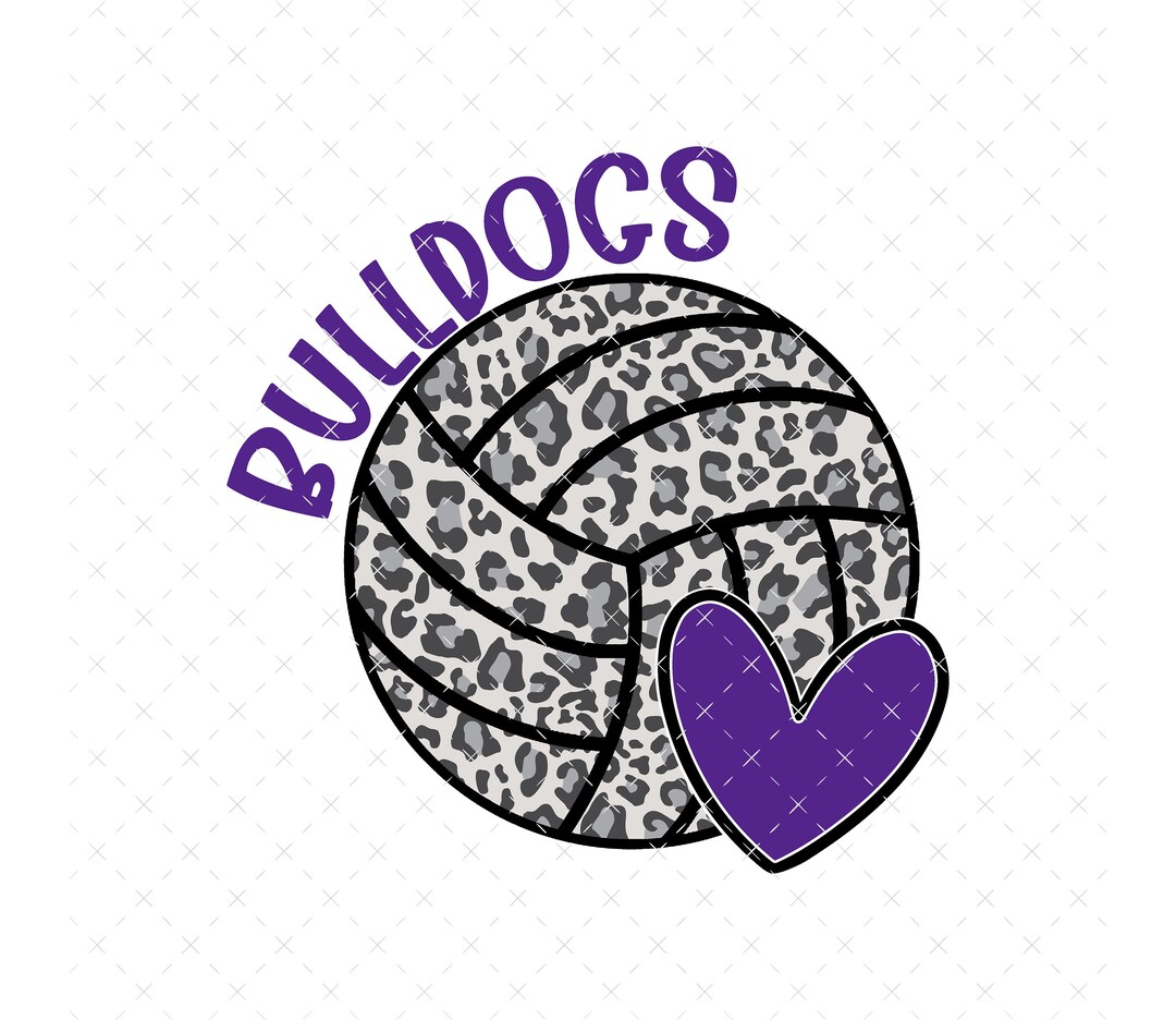 Bulldogs Purple Volleyball Leopard Print PNG, Digital File, Instant ...
