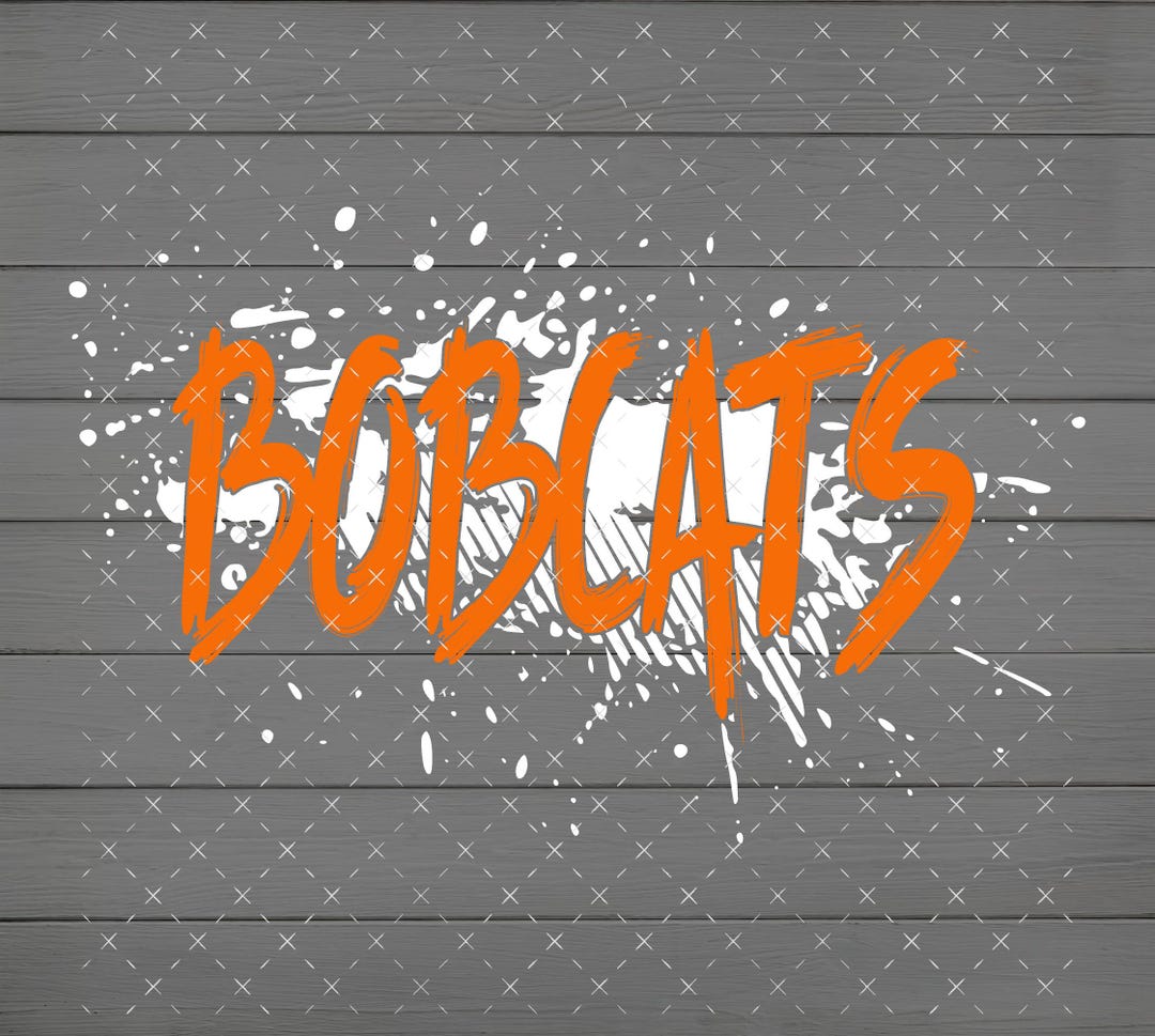 Bobcats Orange With White Splatter Background PNG, Digital File ...