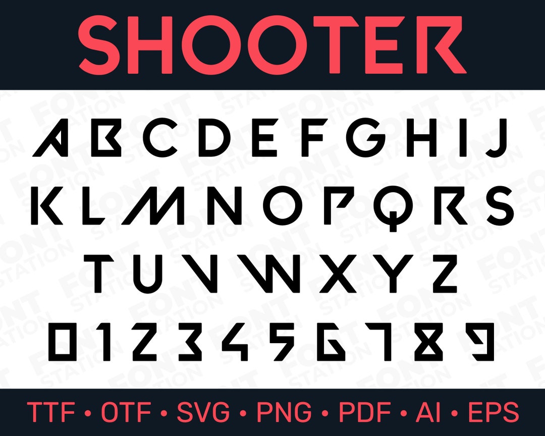 Shooter Font Gaming SVG Cricut Silhouette Font Modern - Etsy