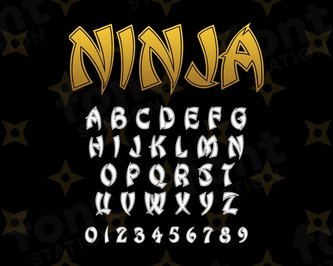 Ninja Font - Ninja SVG - Cricut Silhouette Font - Asian Letters ...