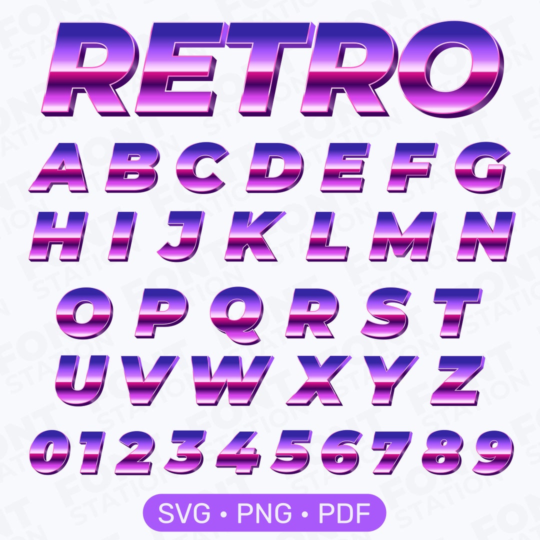 Retro Letters Retrowave SVG, PNG 80s Letters, Synthwave Alphabet for ...