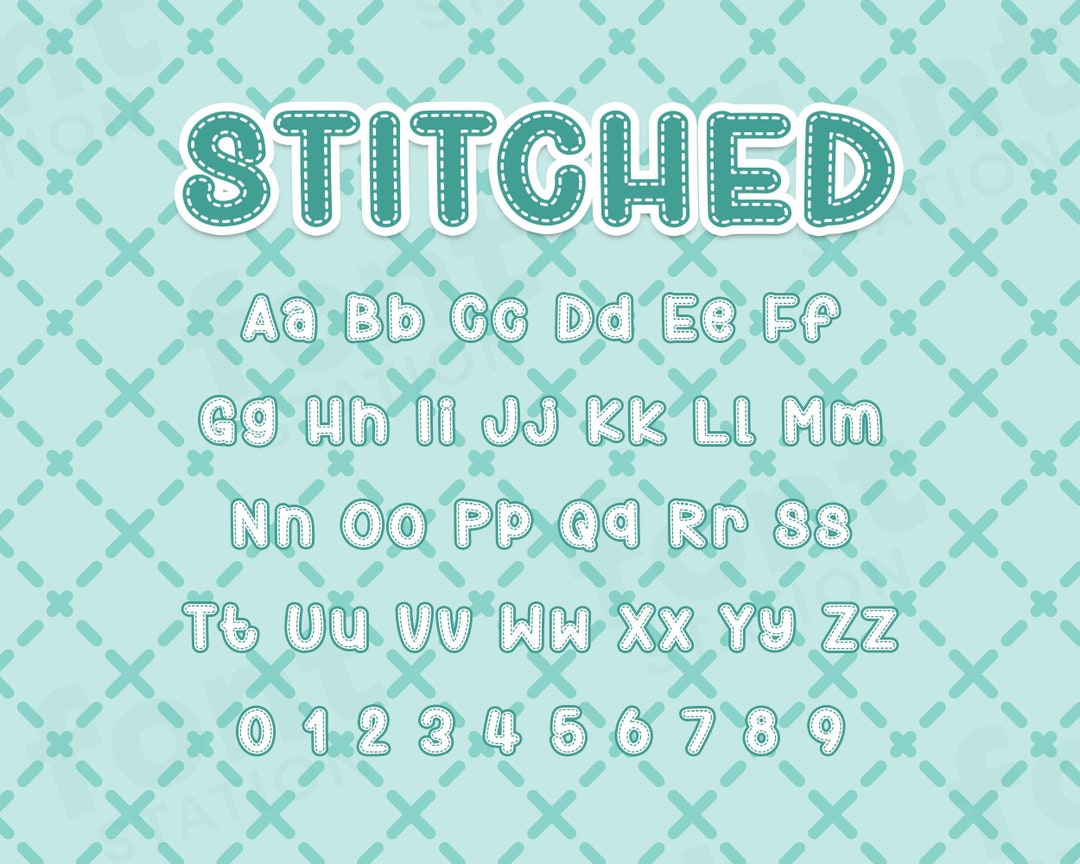 Stitched Font - Sewing SVG - Cricut Silhouette Font - Stitching Letters ...