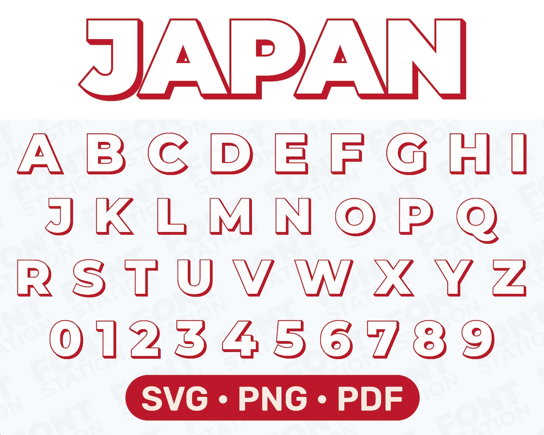 Japan Letters SVG, PNG - Japan Modern Alphabet, Letters & Numbers ...