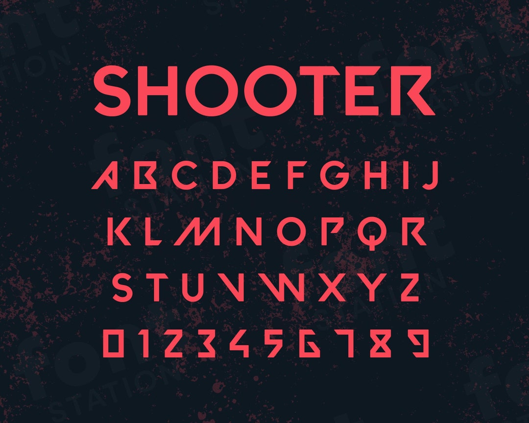 Shooter Font - Gaming SVG - Cricut Silhouette Font - Modern Futuristic ...