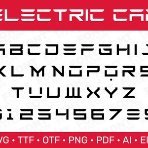 Electric Car Font Nikola Tesla Font SVG Cricut Silhouette - Etsy