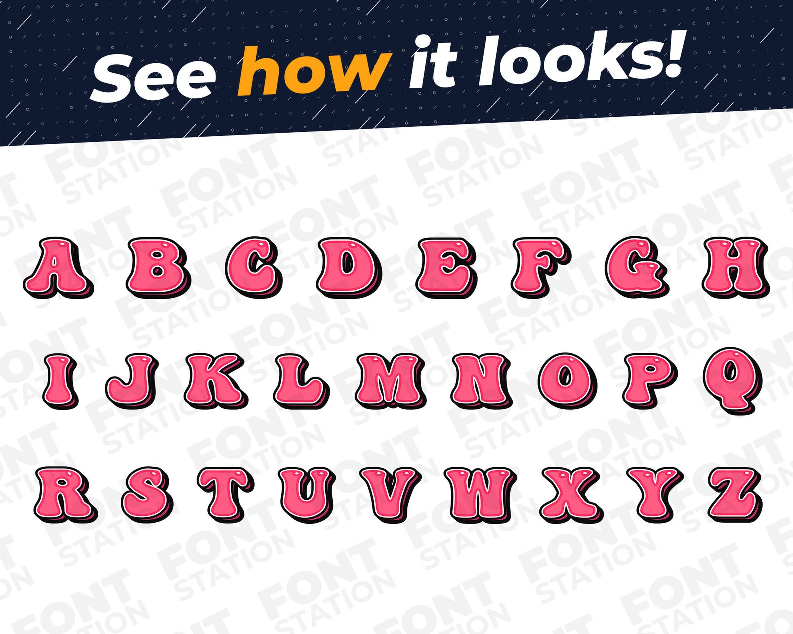 Groovy Pink Letters SVG, Retro Groovy Sublimation Text PNG - Glossy ...