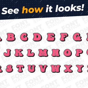 Groovy Pink Letters SVG, Retro Groovy Sublimation Text PNG - Glossy ...