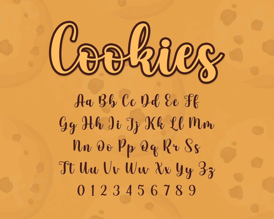 Sweet Cookies Font - Pastry SVG - Cricut Silhouette Font - Elegant ...