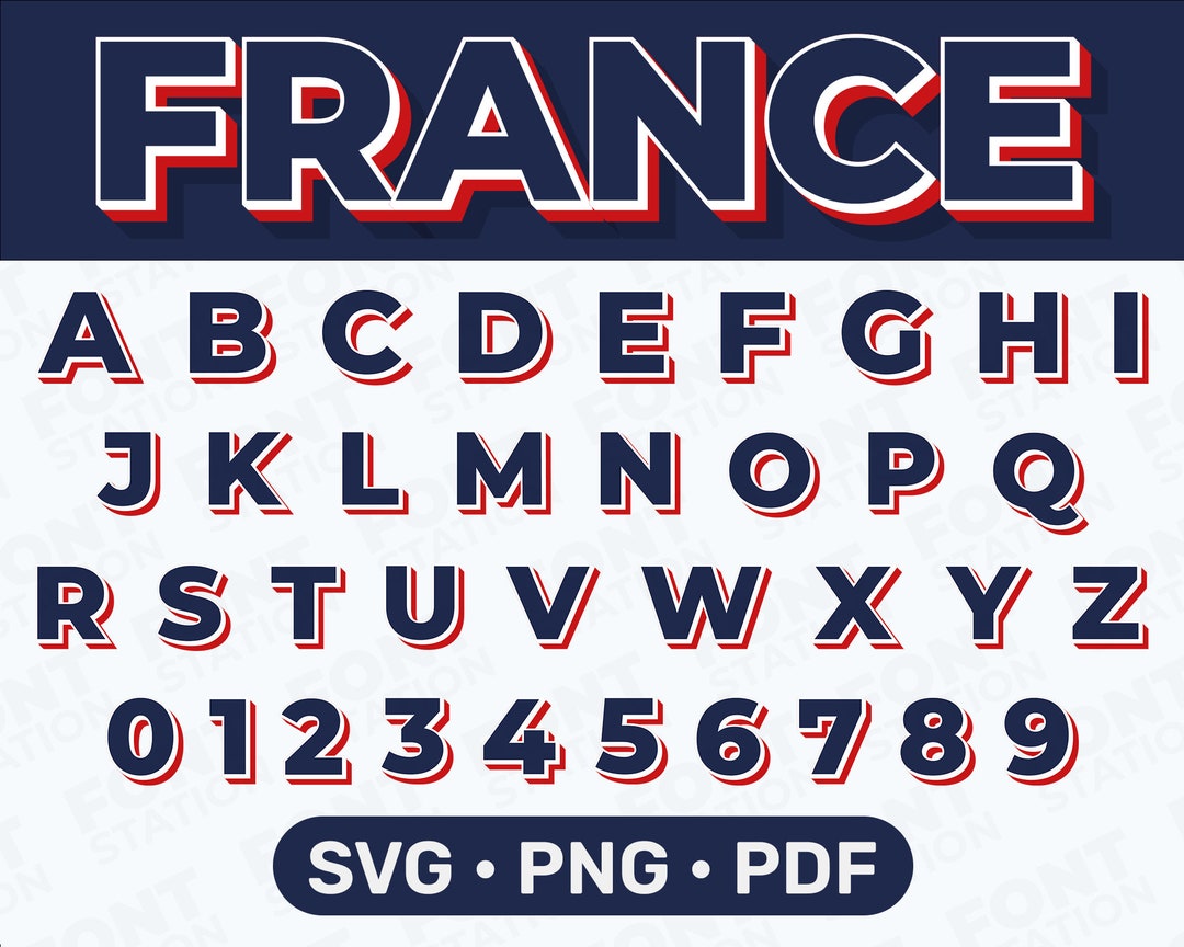 France Letters SVG PNG French Football Rugby Fete - Etsy