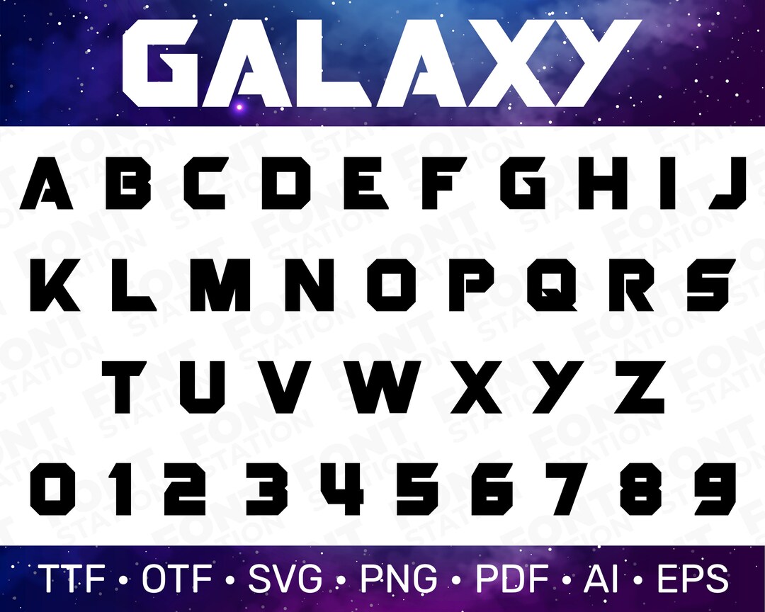 Galaxy Font Galaxy SVG Cricut Silhouette Font Astronomy - Etsy