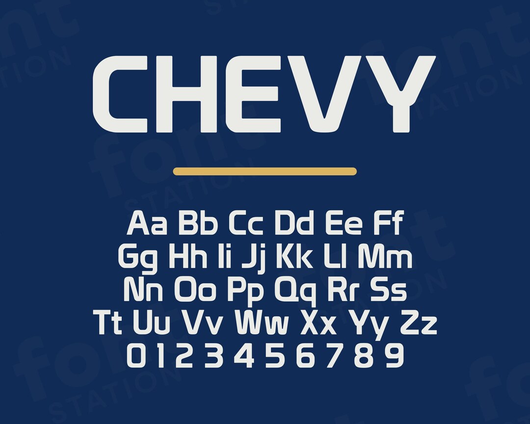 Chevy Font - Chevy SVG - Modern Car Letters, Alphabet - TTF OTF Files ...