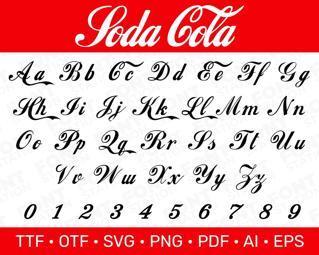 Soda Cola Font Soda Cola SVG Cricut Silhouette Font - Etsy