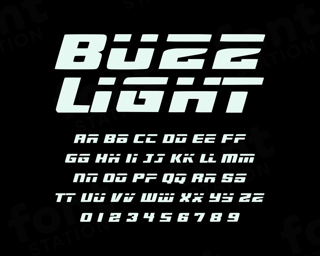 Buzzlight Font - Buzzlight SVG - Modern Speed Letters, Dynamic Alphabet ...