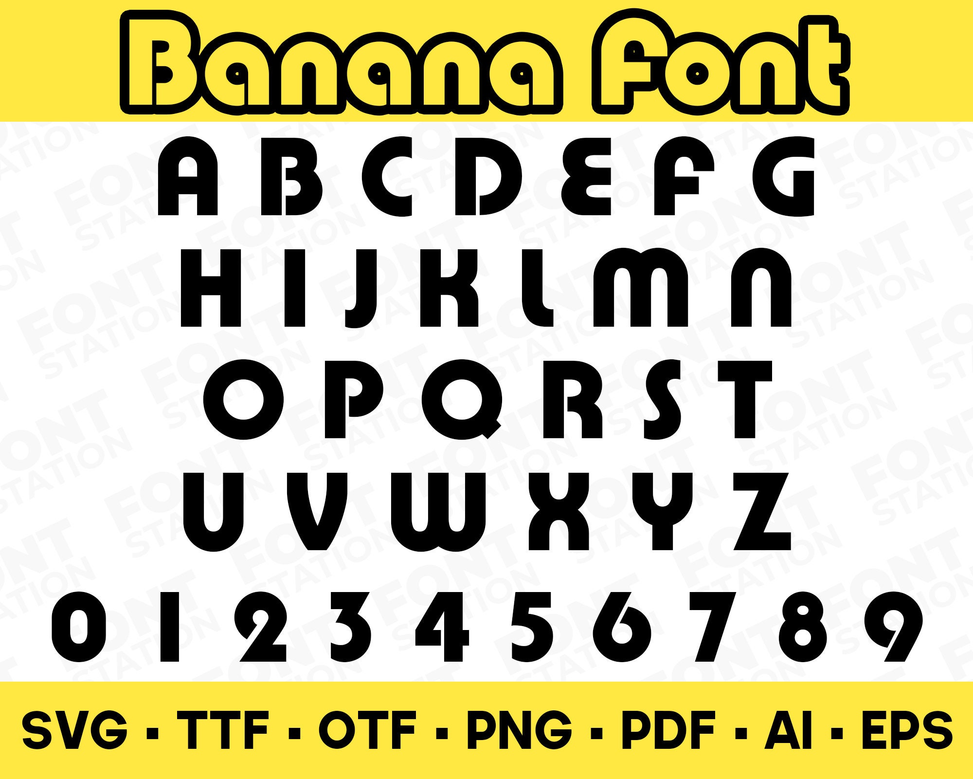Banana Font Rounded Font Cricut Font SVG TTF OTF - Etsy Canada