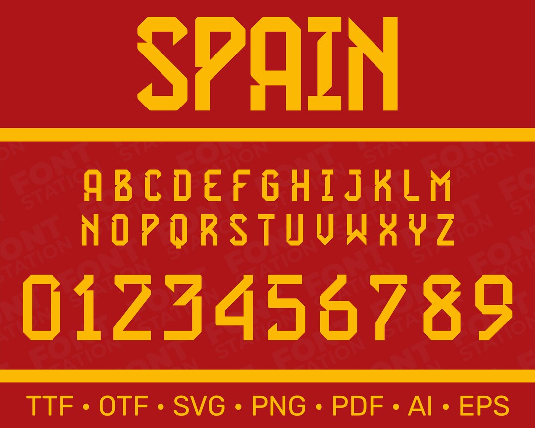 Spain World Cup 2022 Font Spain Jersey Font Football - Etsy