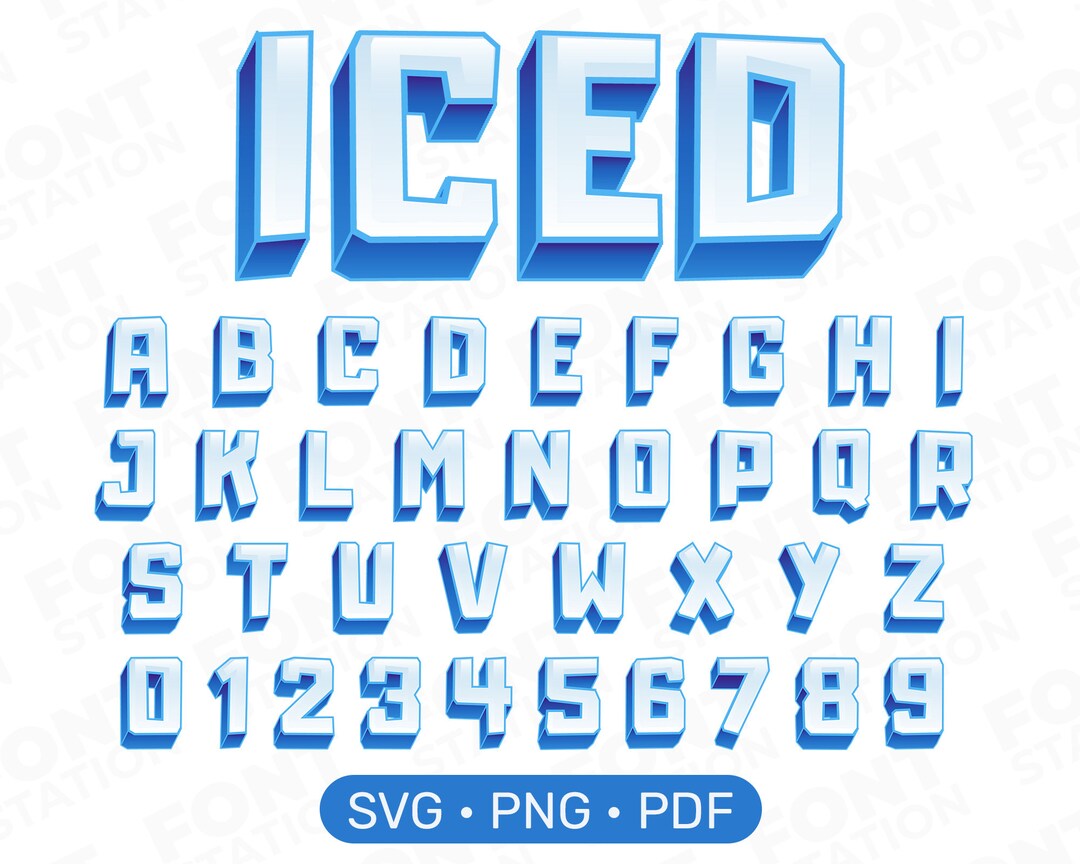 Ice Letters SVG PNG Iced Snow Winter Cold Alphabet - Etsy