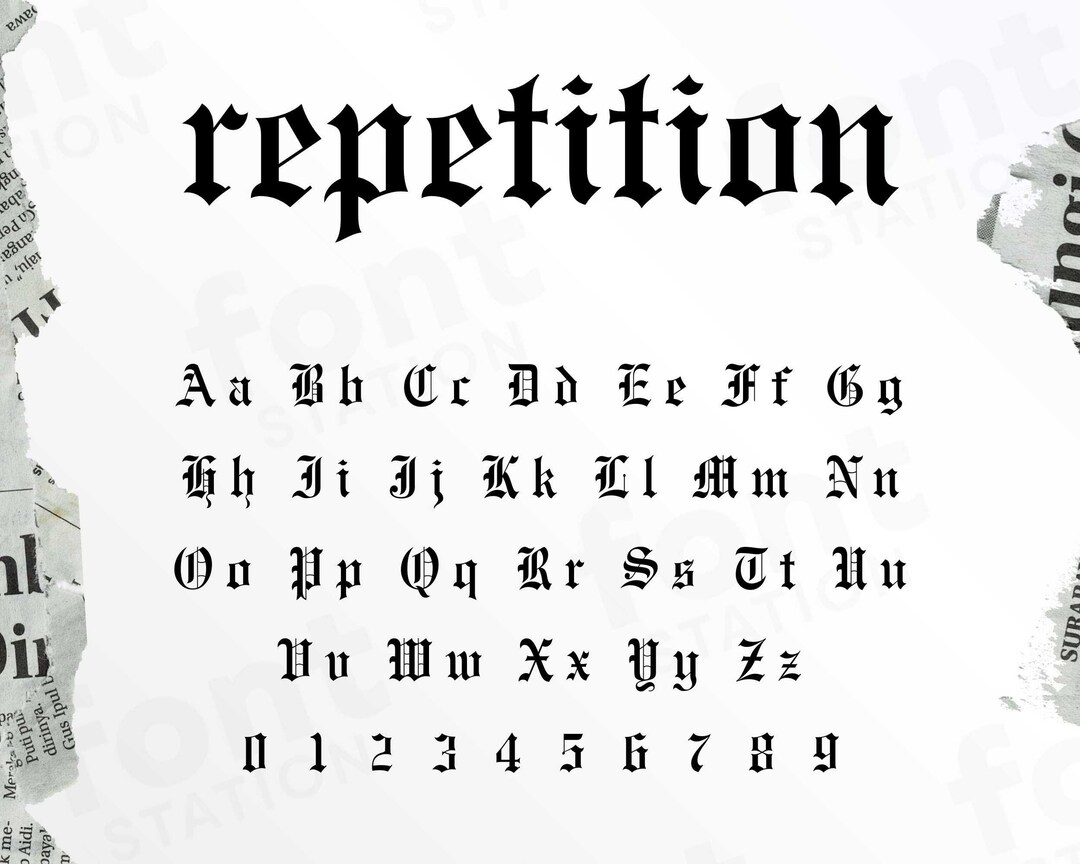 Repetition Font - Rock Music Album SVG - Cricut Silhouette Font ...