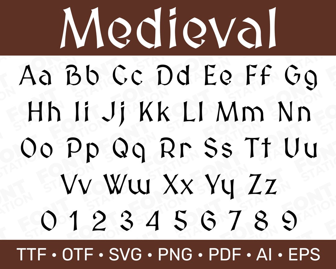 Medieval Font Medieval SVG Cricut Silhouette Font Knight - Etsy