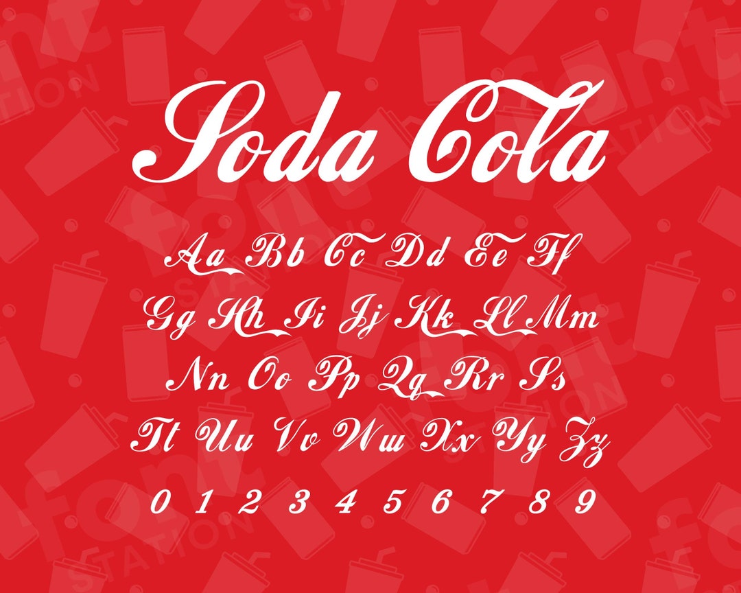 Soda Cola Font - Soda Cola SVG - Elegant Letters, Christmas Alphabet ...
