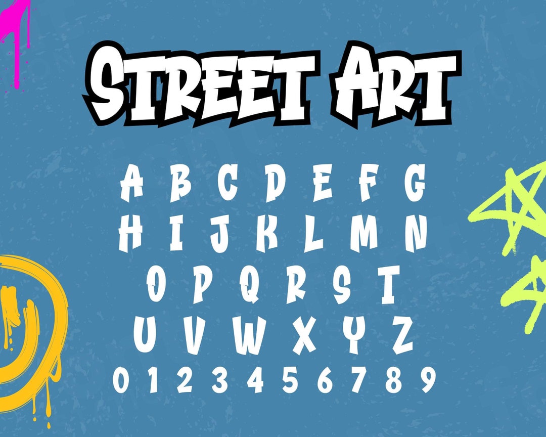 Street Art Font - Urban Graffiti SVG - Cricut Silhouette Font - Hip Hop ...