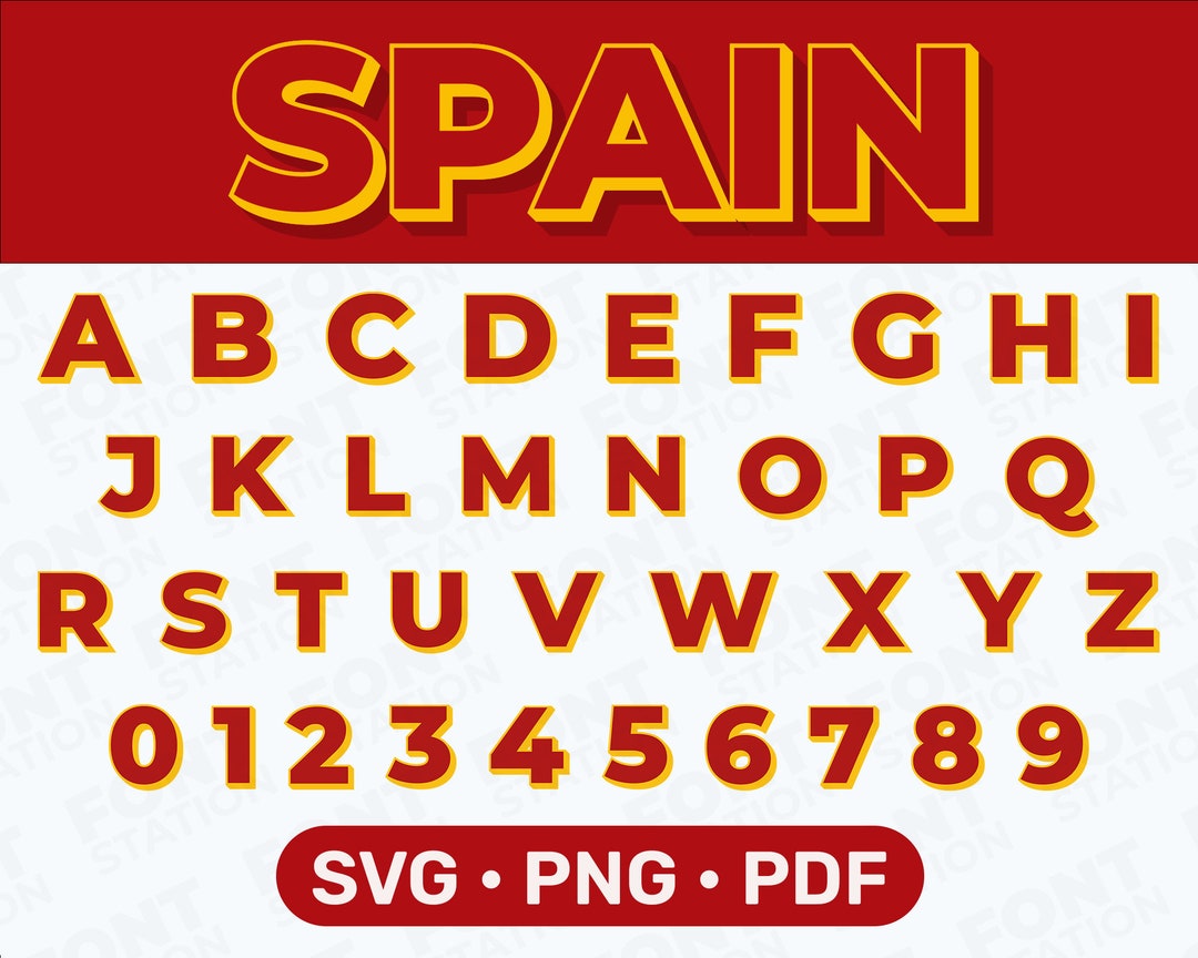 Spain Letters SVG, PNG - España Alphabet, Spanish Football Team ...