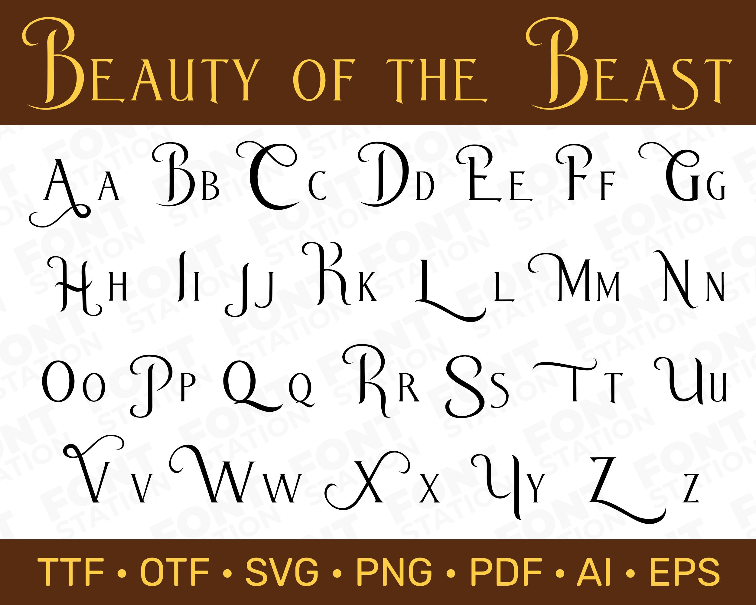 Beauty And The Beast Title Font